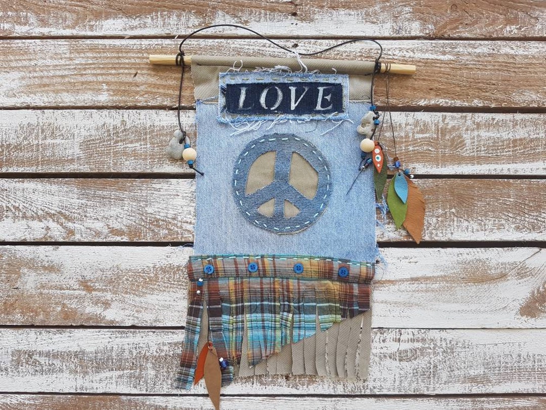 Boho Hippie Love Flag, Prayer Flag, Intention Banner, Rag Flag ...