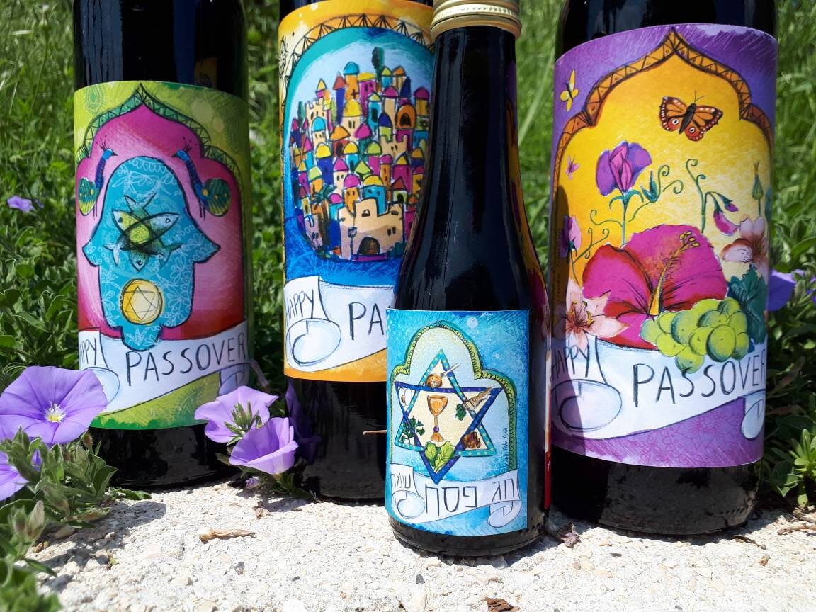 Passover Wine Labels, Set of 4, Print This PDF, Personalize Your ...