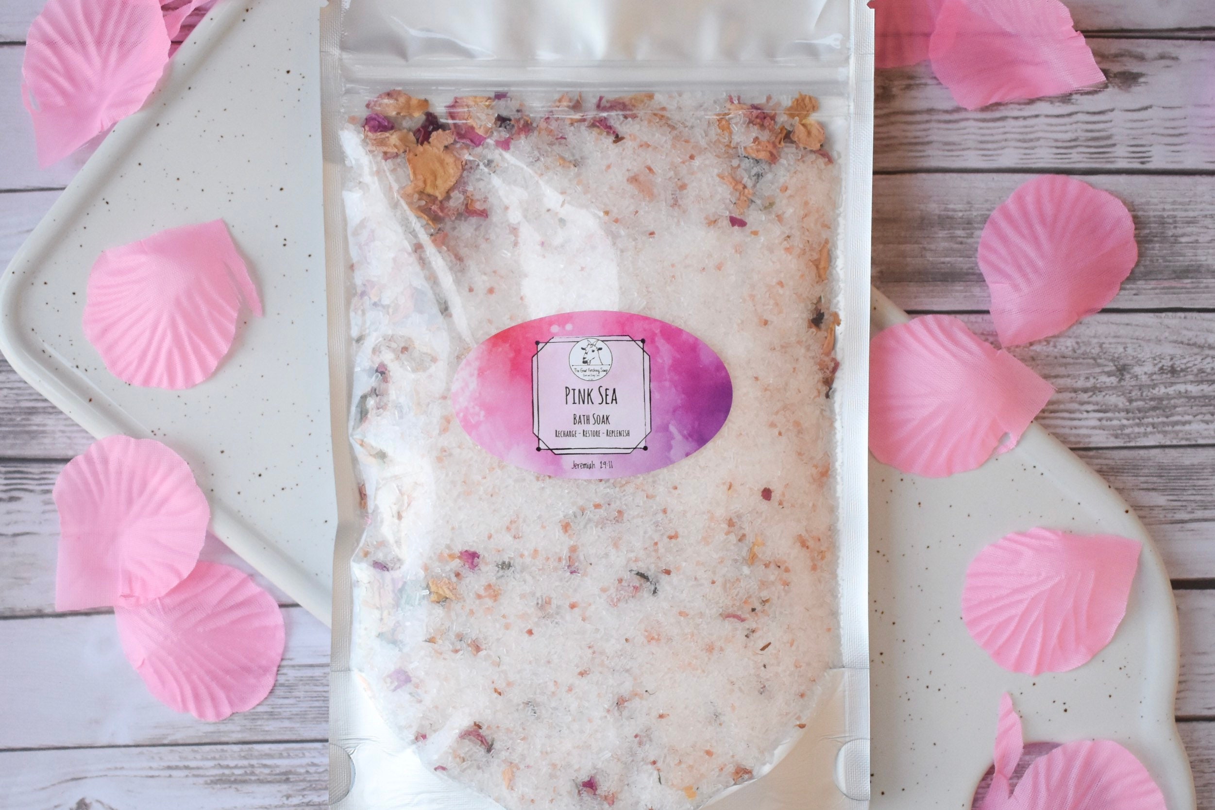 Pink Sea Bath Salt Bath Soaks Soaking Salts Rose Bath | Etsy