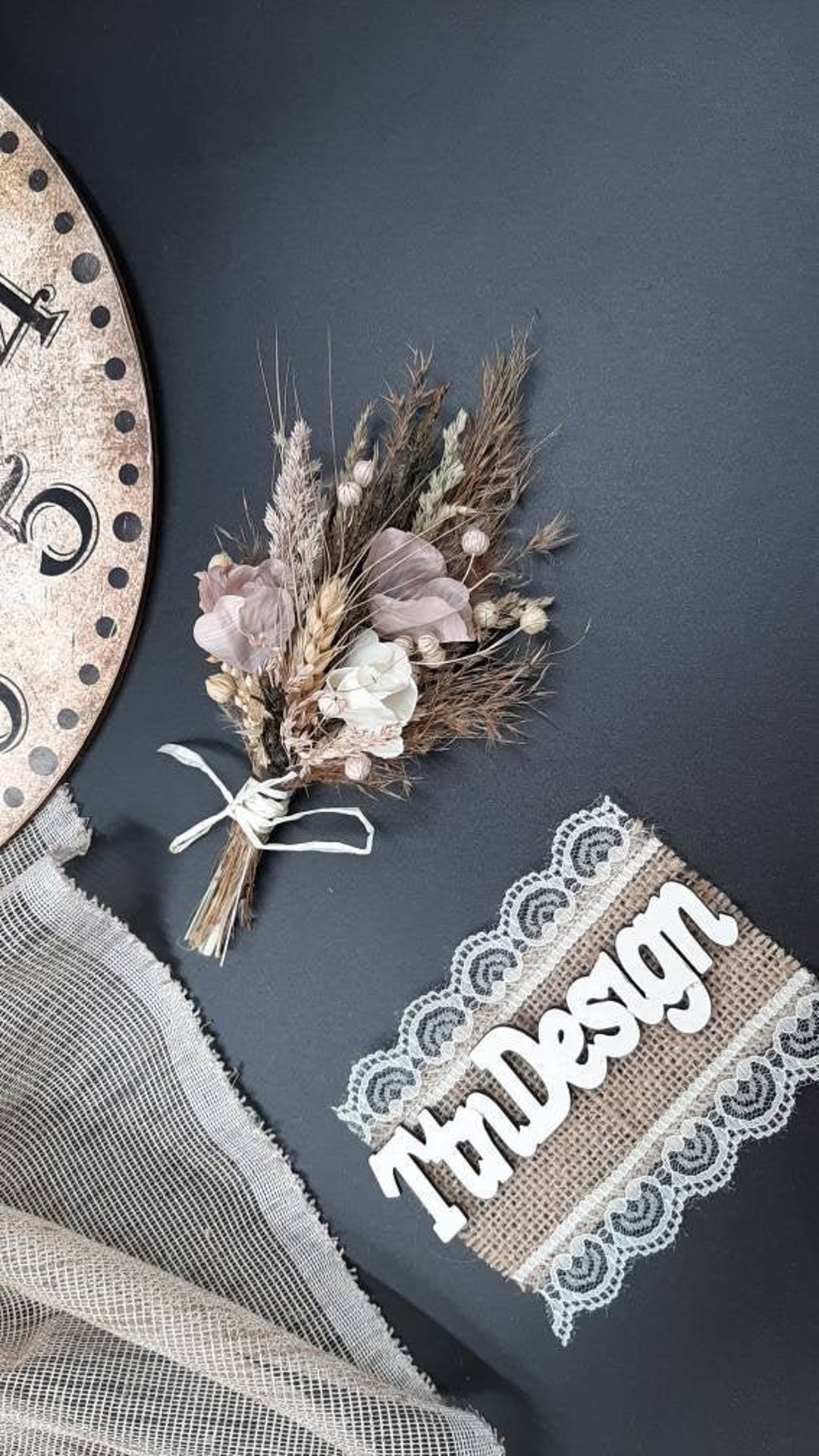 Small Dried Flower Bunches for Table, Place Settings Gift, Bud Vase ...