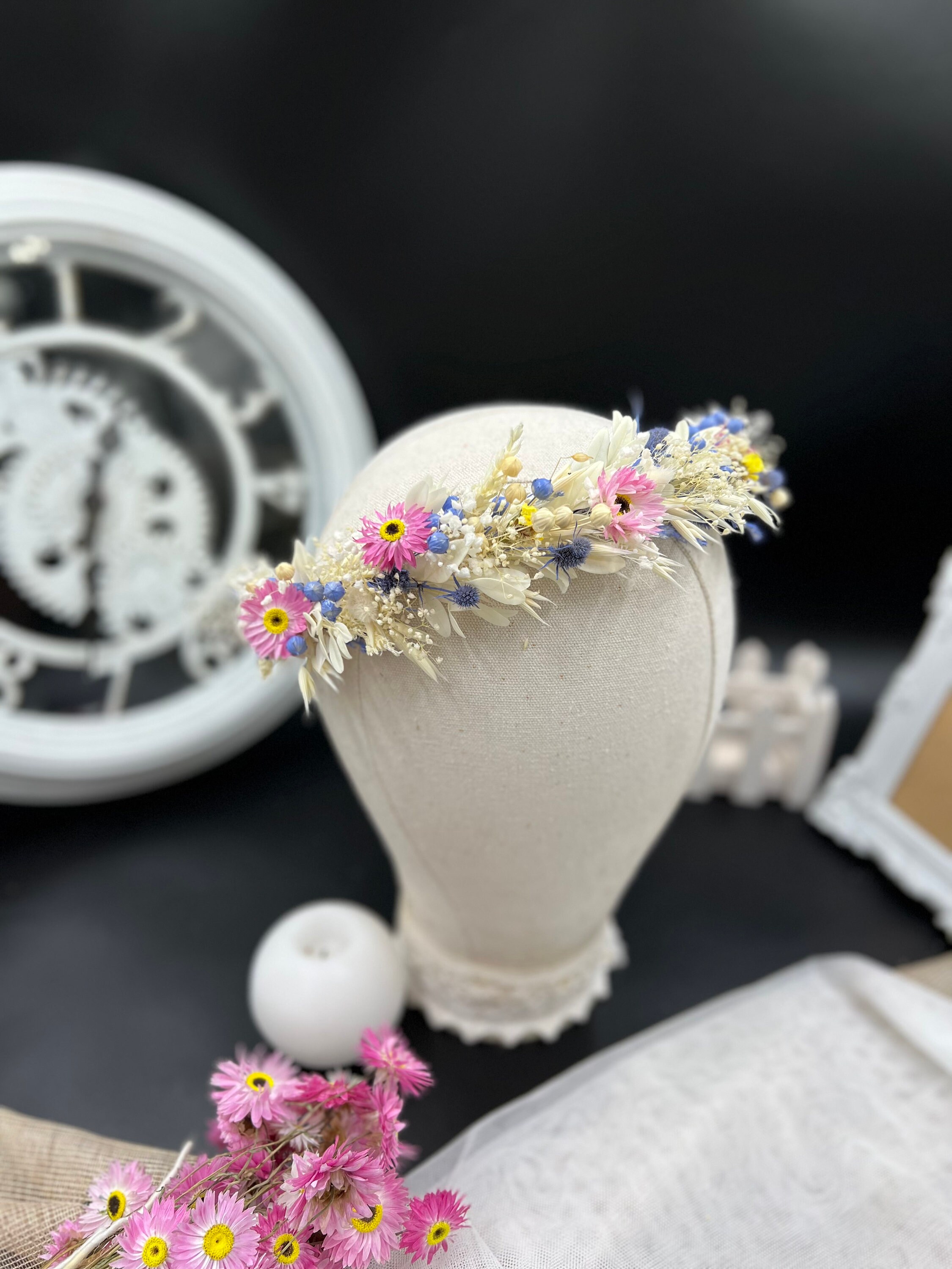 Daisy & Wildflower Flower Crown - Wildflower Hair Wreath - Flower Girl ...