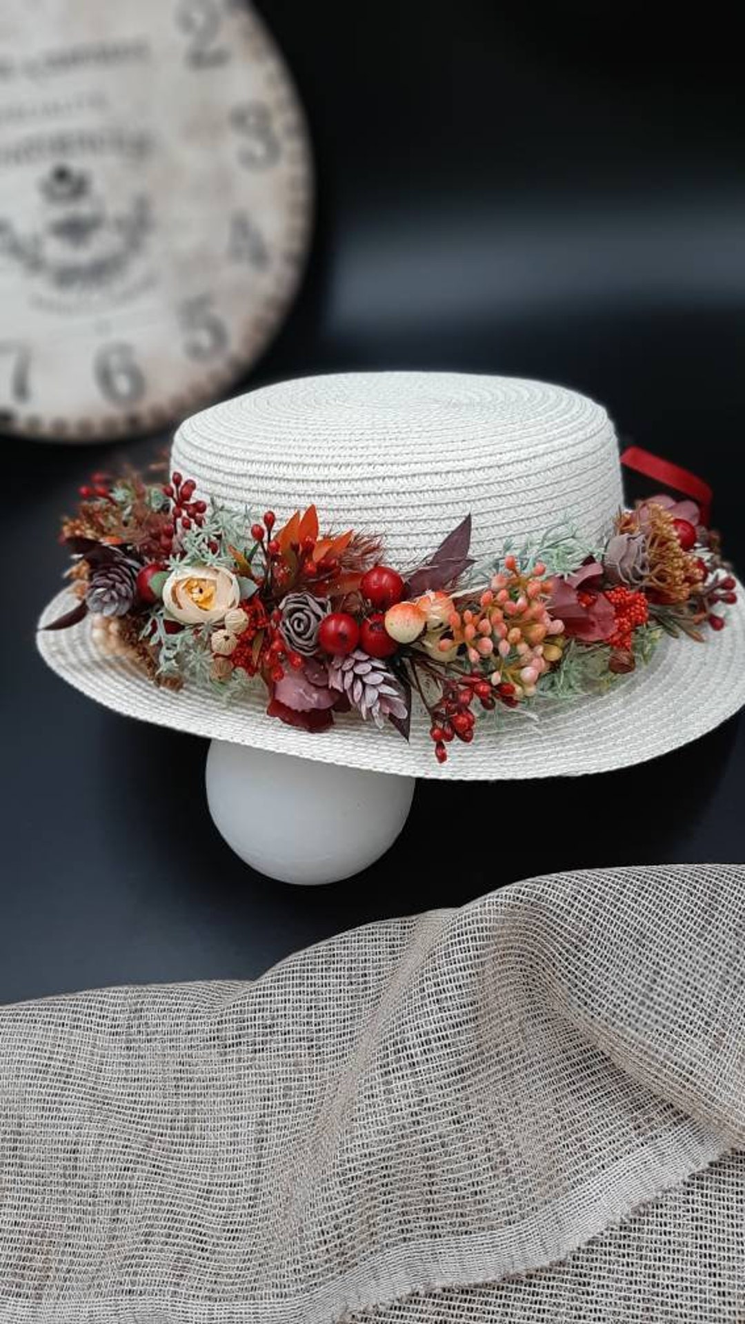 Flower Crown Hat for Boho Wedding, Wedding Flower Crown, Flower Girl ...