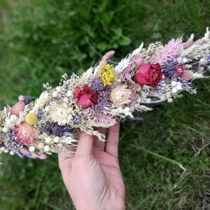 Colorful Flower Crown for Wedding, Bohemian Hair Crown, Colorful Flower ...