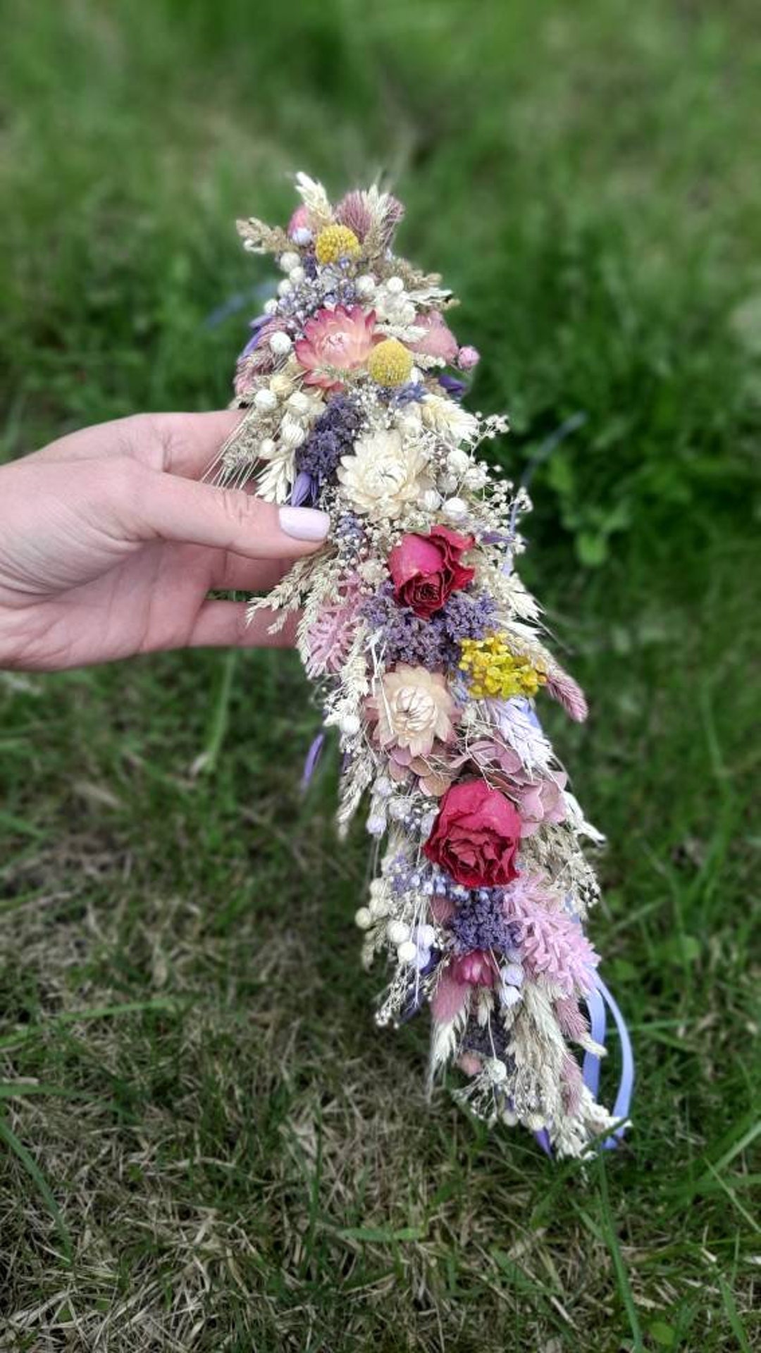 Colorful Flower Crown for Wedding, Bohemian Hair Crown, Colorful Flower ...