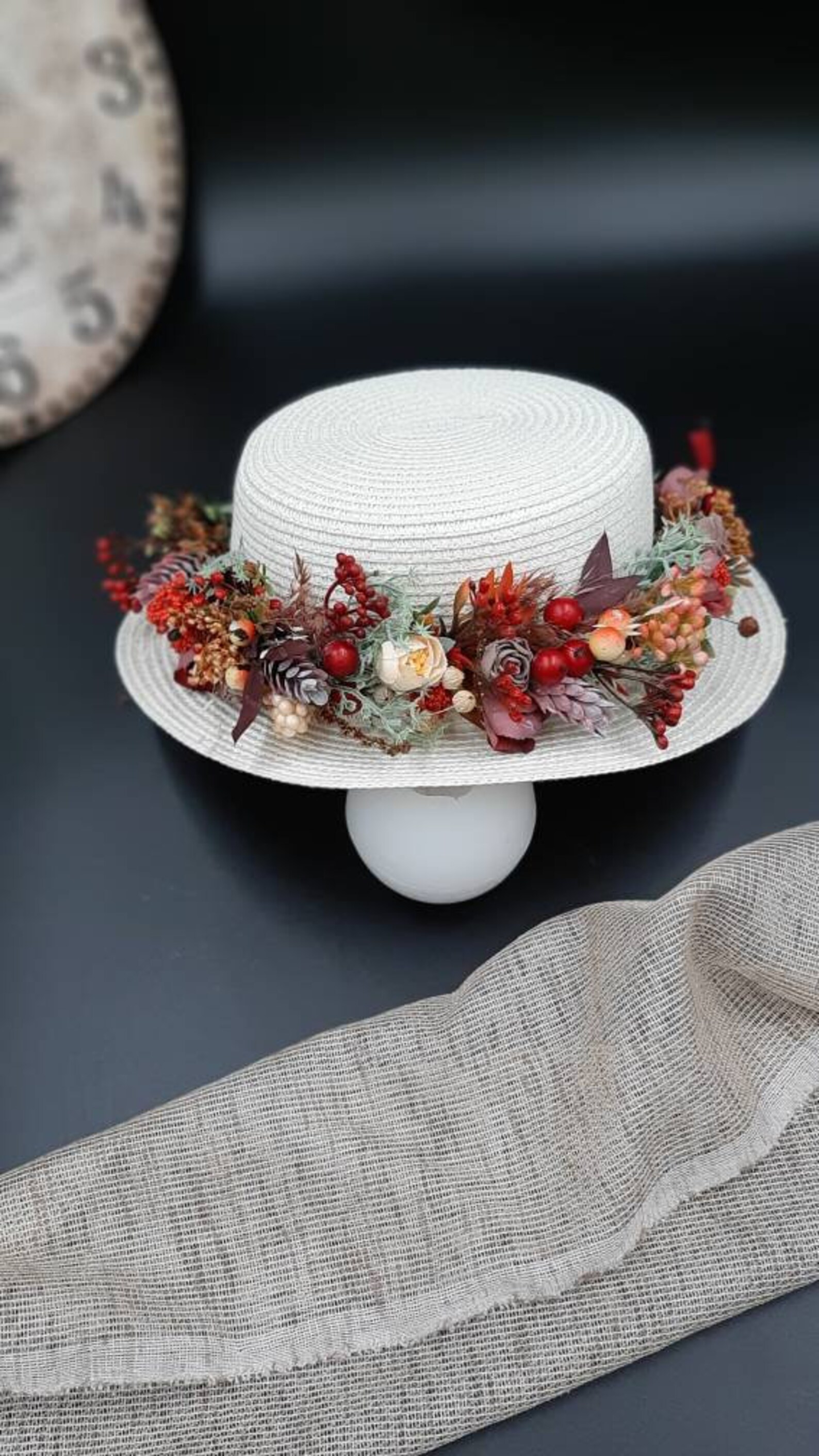 Flower Crown Hat for Boho Wedding, Wedding Flower Crown, Flower Girl ...