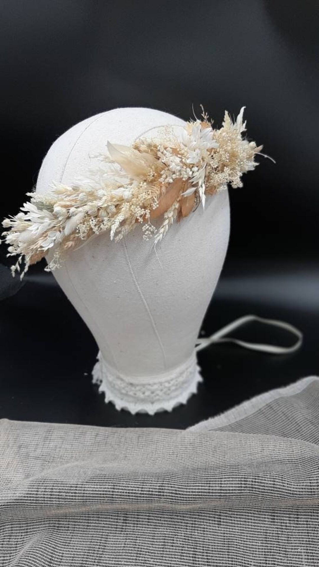 Handmade Dried Flower Crown Ivory Wedding Hair Accessory Mommy and Me ...