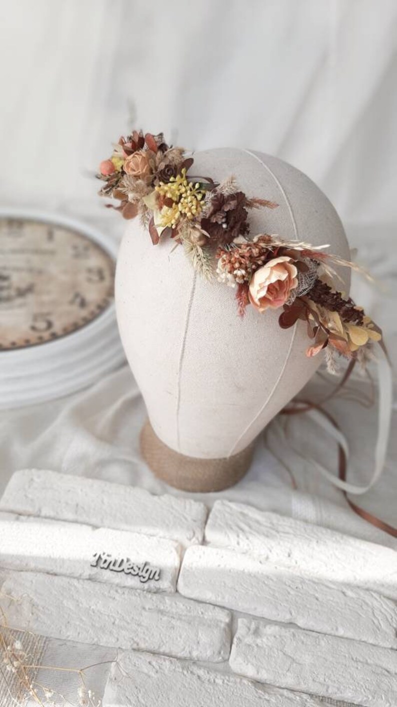 Fall Flower Crown Orange Flower Crown Fall Wedding Maternity - Etsy