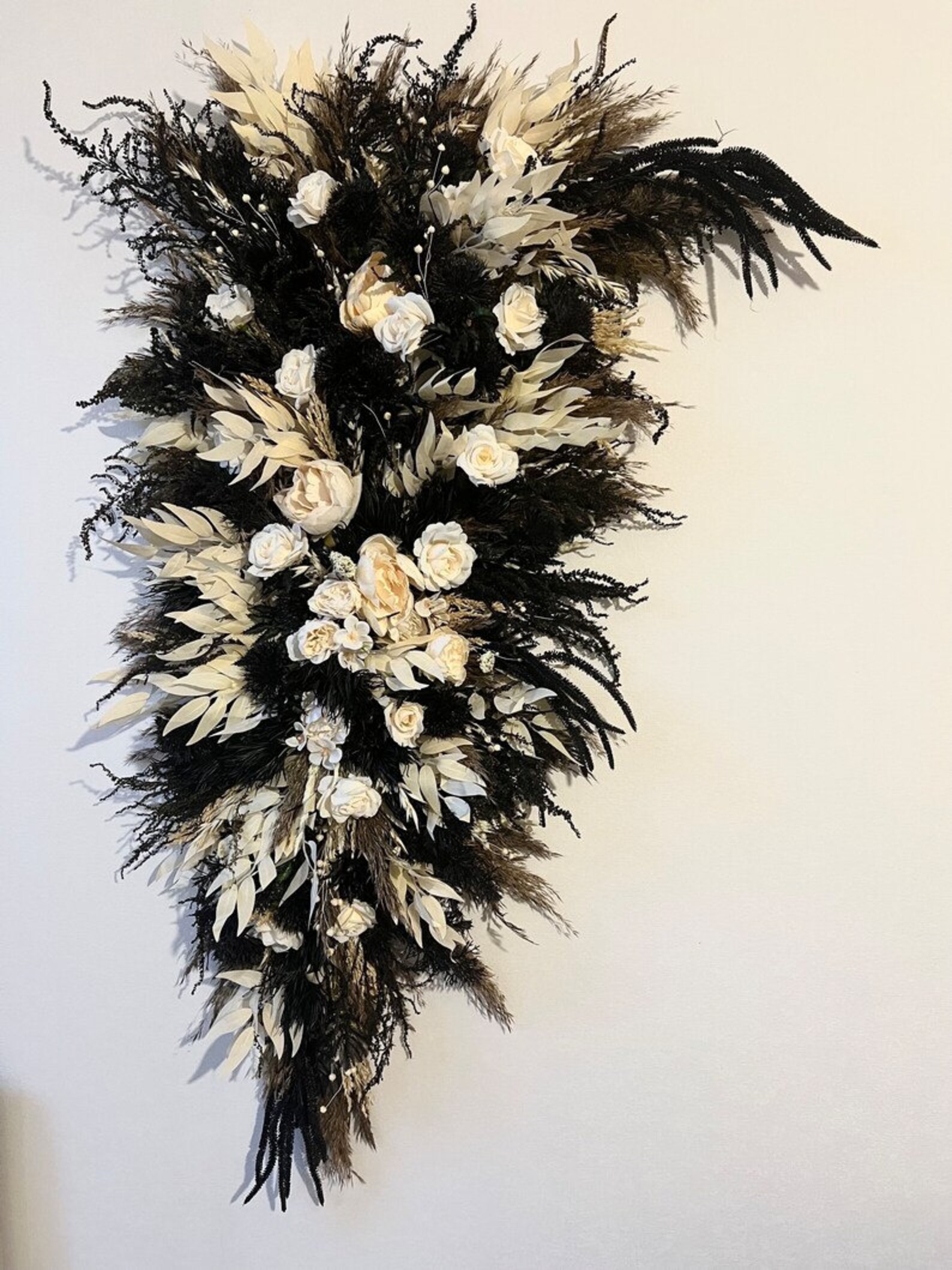 Gothic Black Dried Flower Swag, Gothic Wedding Arch Arrangement, Arbor ...