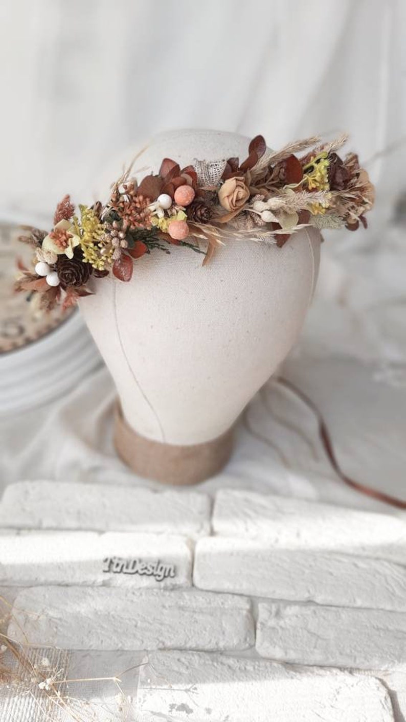 Fall Flower Crown Orange Flower Crown Fall Wedding Maternity - Etsy