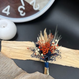 Dark Navy Blue Rust Boutonnière Navy Blue Orange Accessories ...