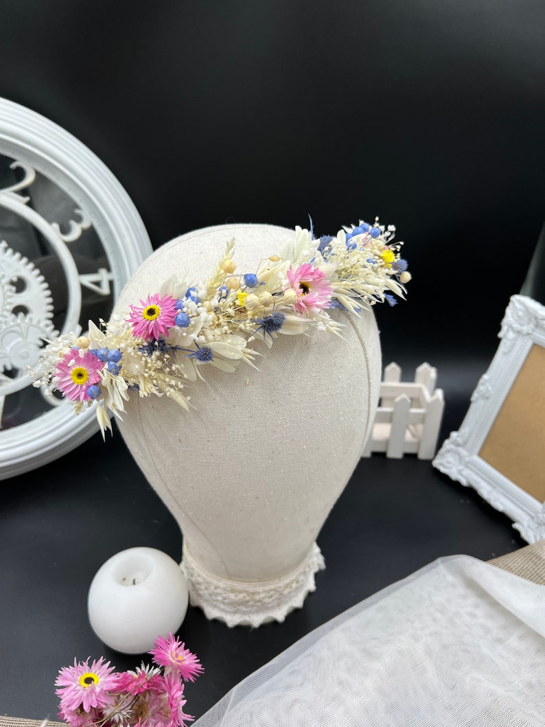 Daisy & Wildflower Flower Crown - Wildflower Hair Wreath - Flower Girl ...
