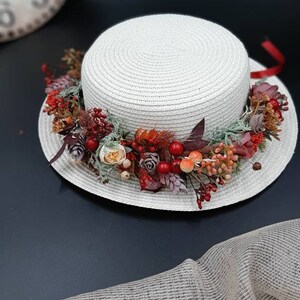 Flower Crown Hat for Boho Wedding, Wedding Flower Crown, Flower Girl ...