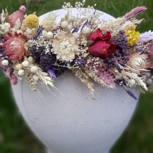 Colorful Flower Crown for Wedding, Bohemian Hair Crown, Colorful Flower ...