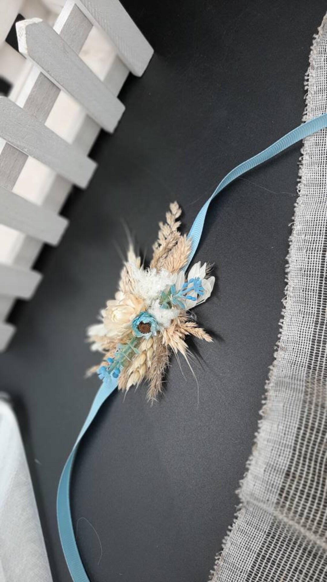 Blue Bridesmaids Corsages, Wedding Flower Corsage, Blue Wedding Corsage ...