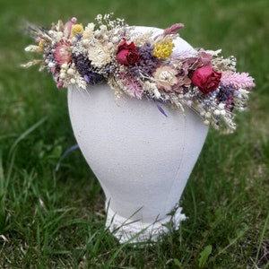 Colorful Flower Crown for Wedding, Bohemian Hair Crown, Colorful Flower ...