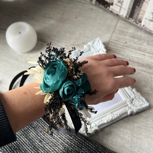 Gothic Teal and Black Wedding Bouquet | Juniper Green Floral ...