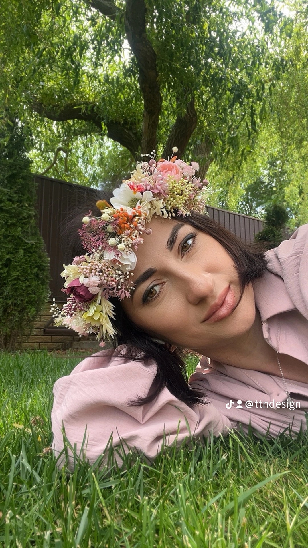 Blush Pink Flower Crown, Flower Tiara, Floral Crown, Flower Halo ...