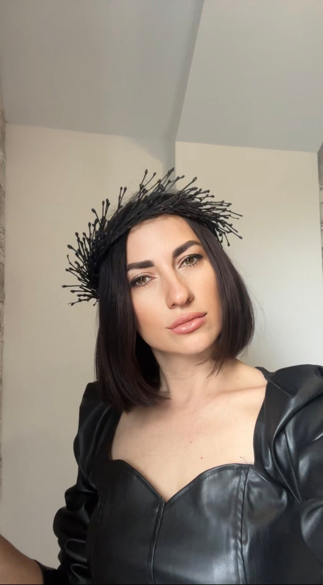 Black Gothic Crown, Halloween Wedding Headpiece, Black Bridal Headband ...