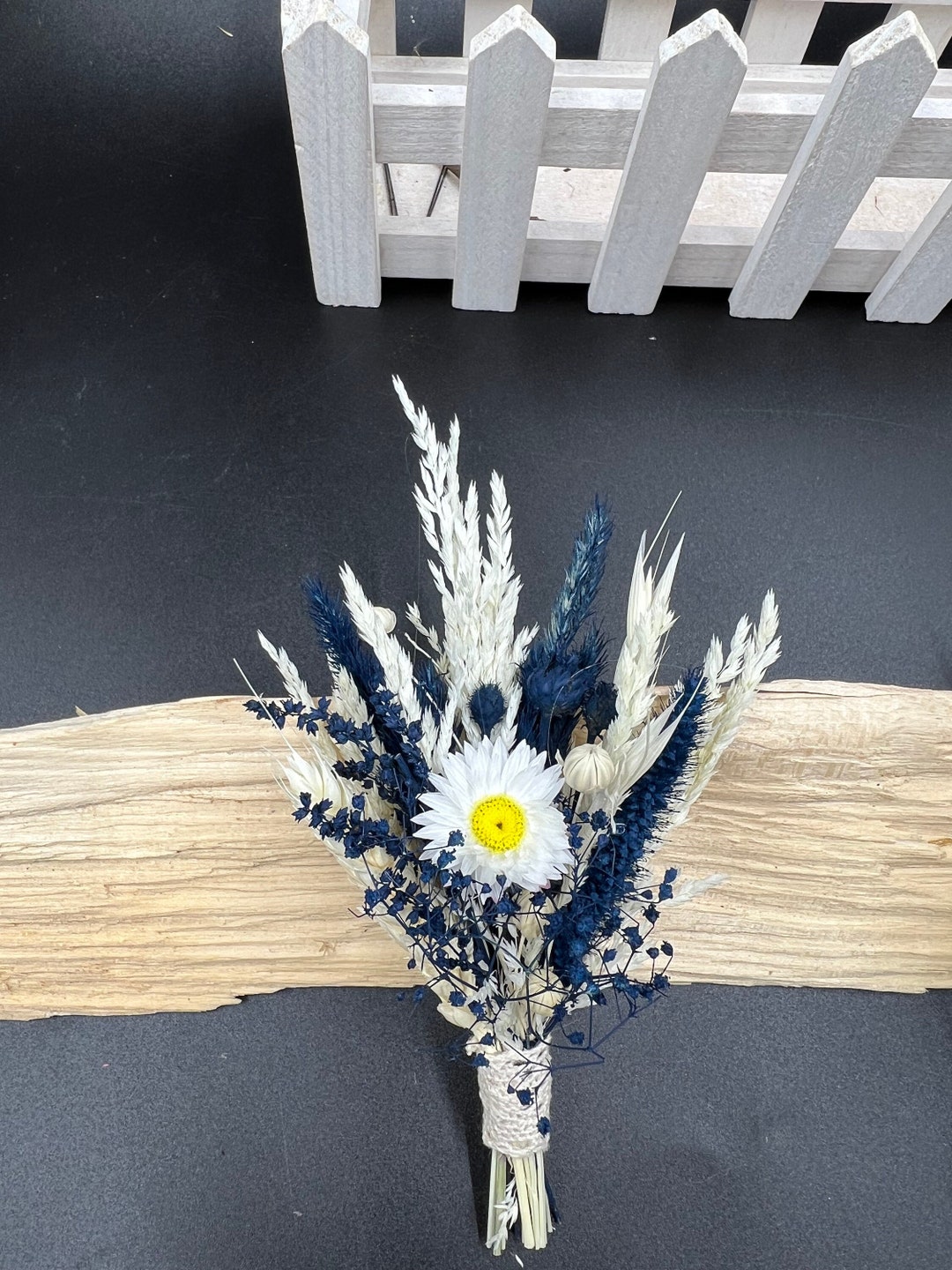 Rustic Blue and White Daisy Boutonniere for Groom, Wildflower Wedding ...