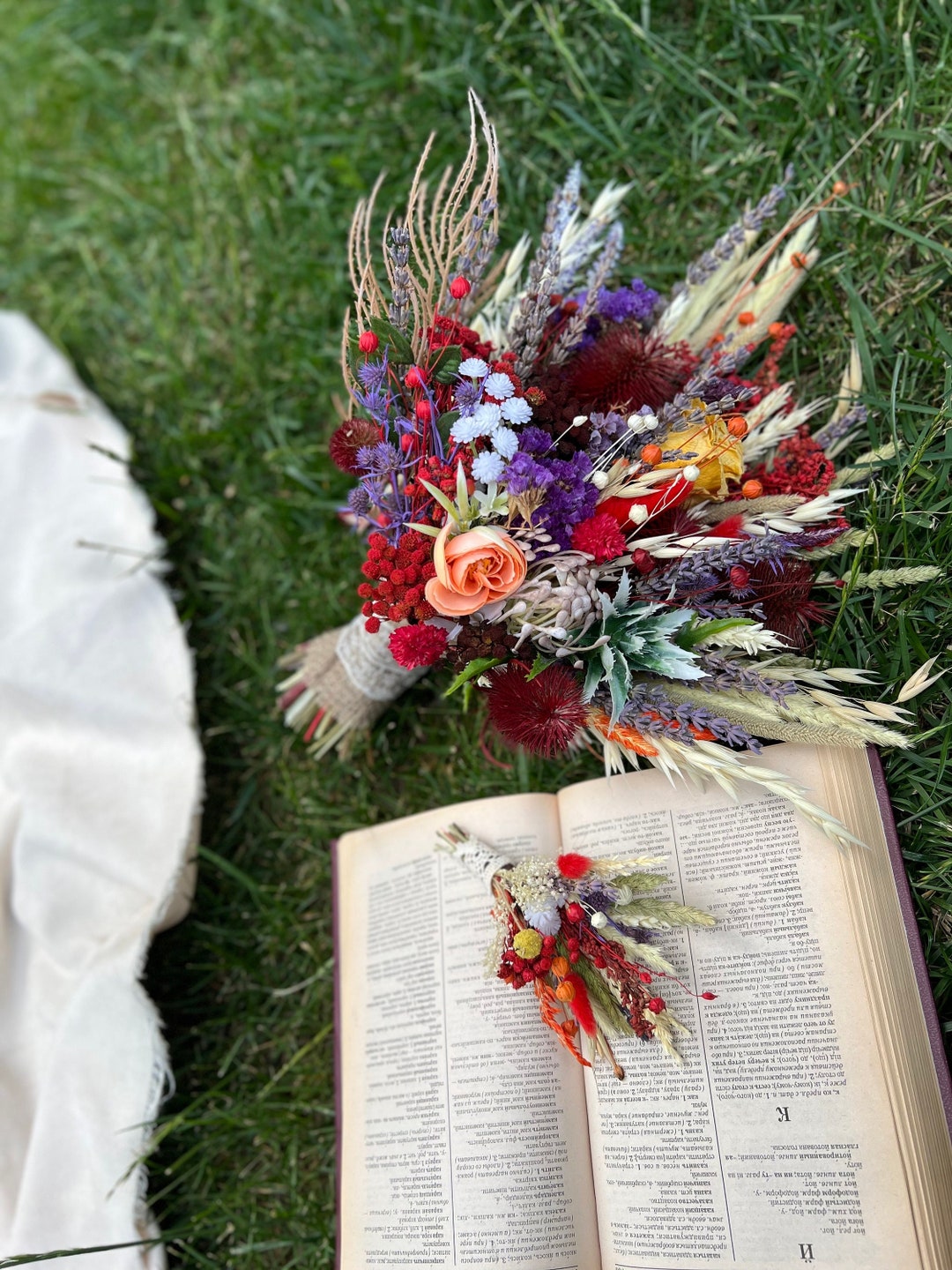 Wildflower Boho Bouquet L Dried Flowers L Spring Wedding Bouquet L Fall ...