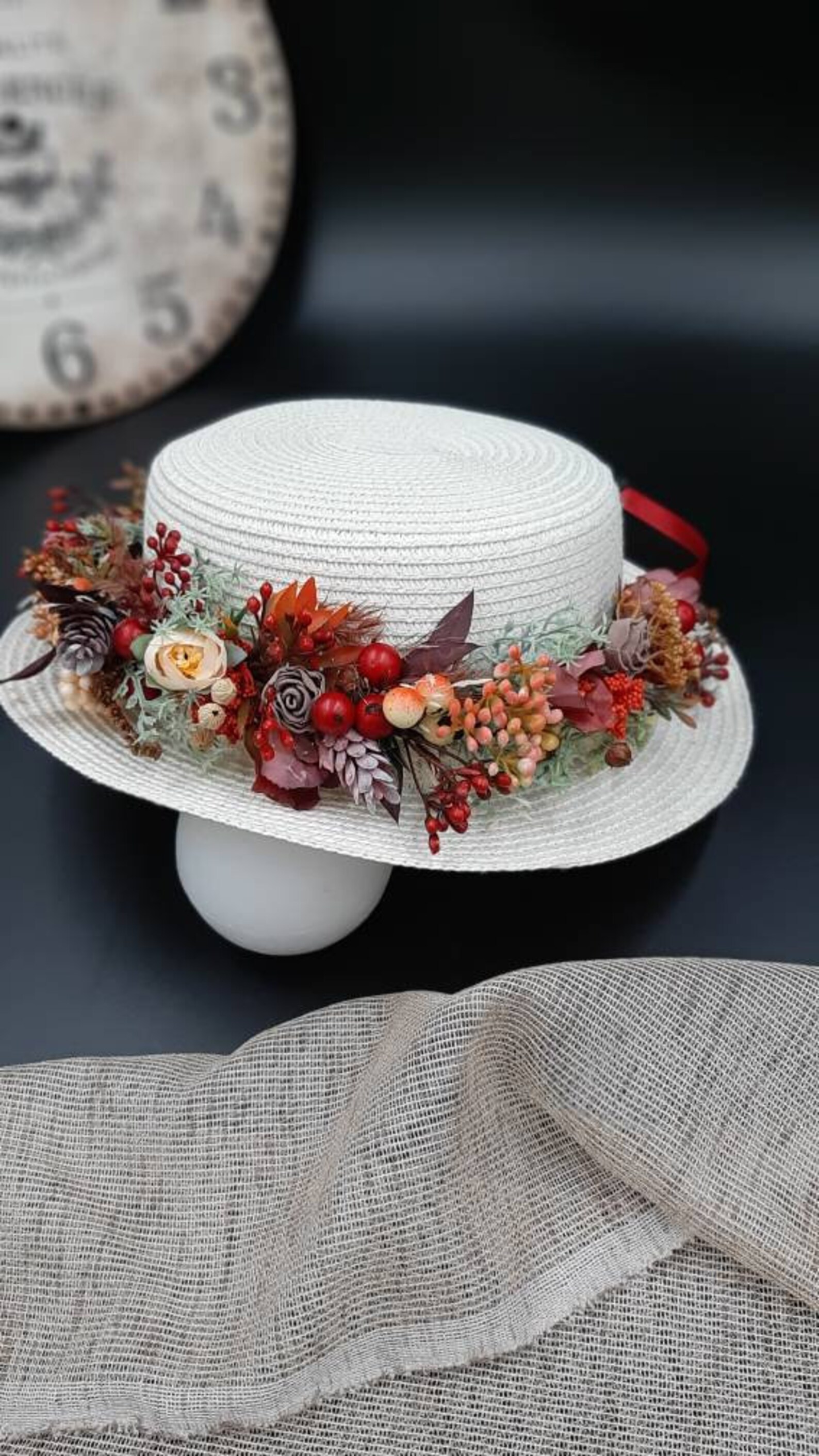 Flower Crown Hat for Boho Wedding, Wedding Flower Crown, Flower Girl ...