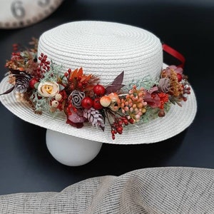 Flower Crown Hat for Boho Wedding, Wedding Flower Crown, Flower Girl ...