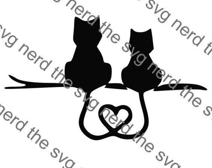 SVG Cutting File Cat Heart Templates Love Cricut Silhouette Digital ...
