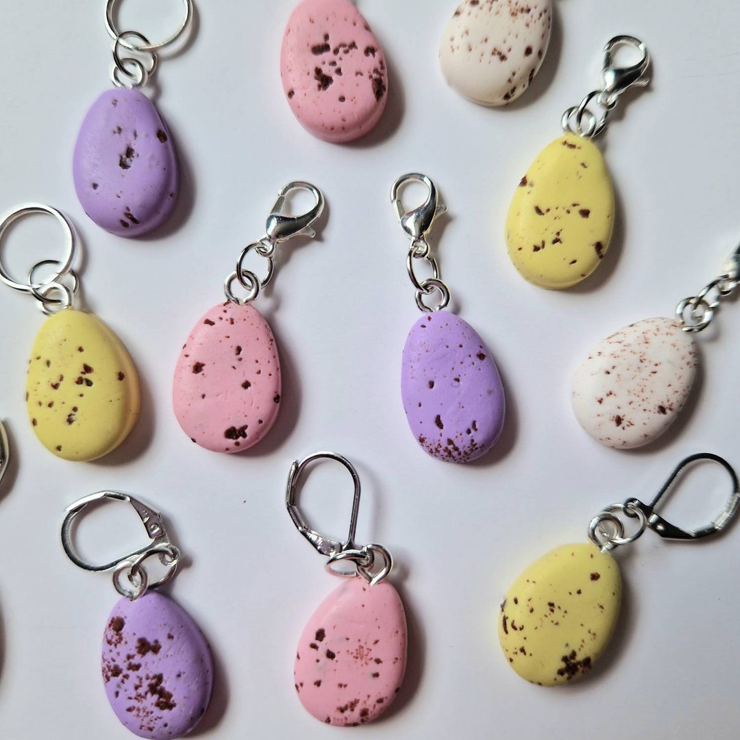 Handmade Polymer Clay Mini Eggs Markers/ Stitch Marker for Knitting and ...