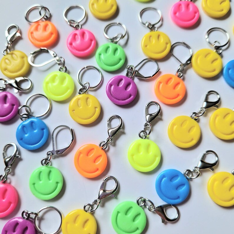 Handmade Polymer Clay Emoji Smiley Faces Stitch Markers for - Etsy