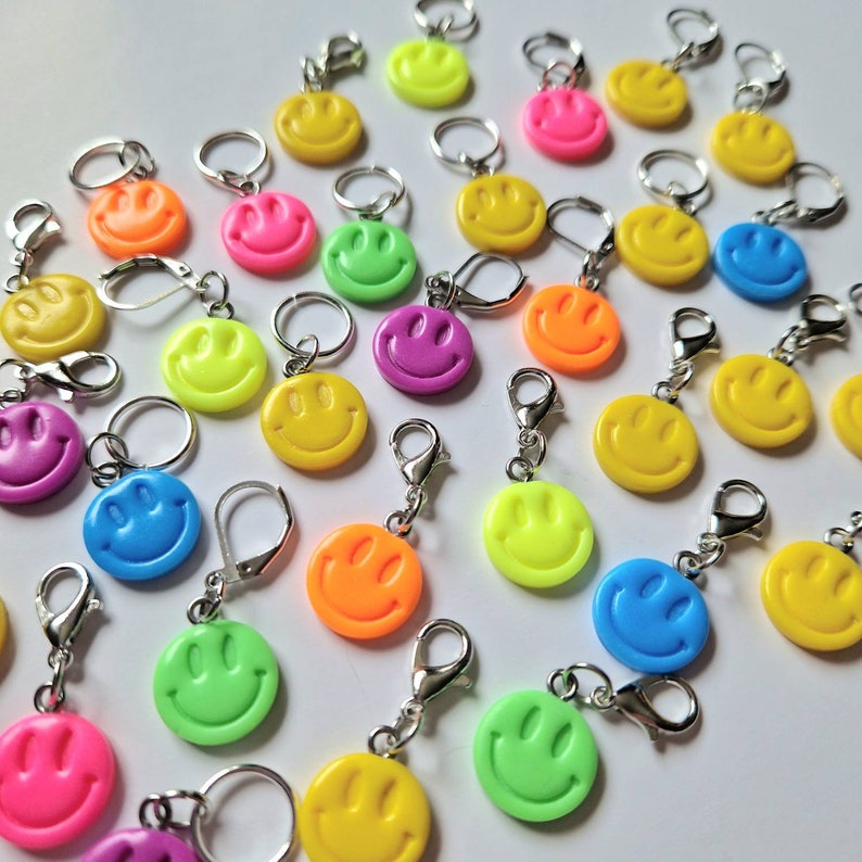 Handmade Polymer Clay Emoji Smiley Faces Stitch Markers for - Etsy