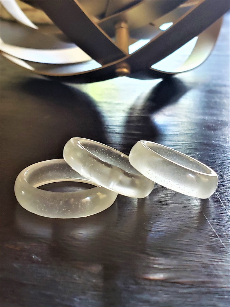 UV Glow Ring Frosted Resin Ring That Glows a Blue-purple When - Etsy