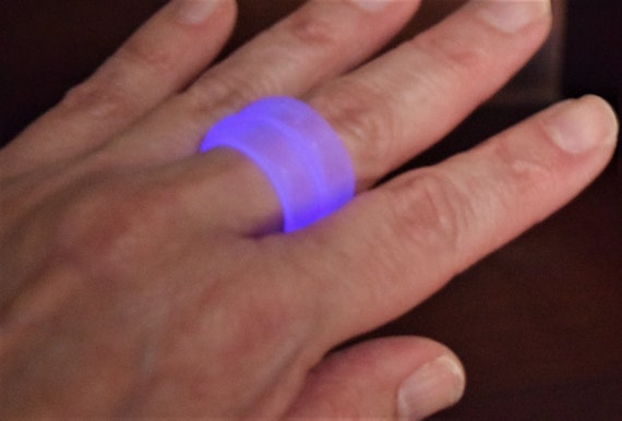 UV Glow Ring Frosted Resin Ring That Glows a Blue-purple When - Etsy