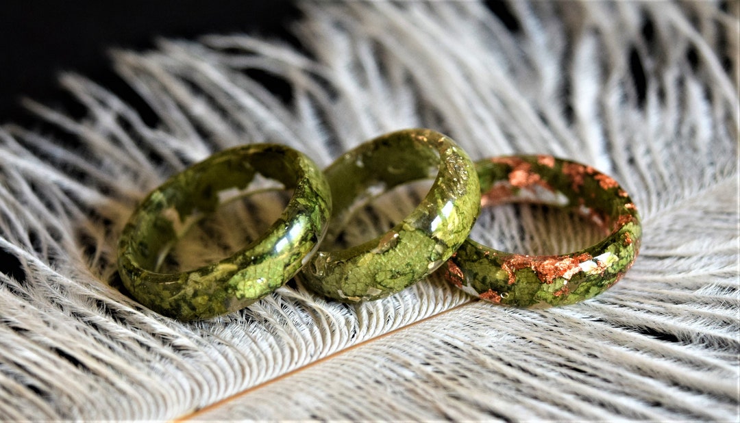 Resin Ring, With Dried Real Sage Leaves, Cleansing, Wise, Serious - Etsy