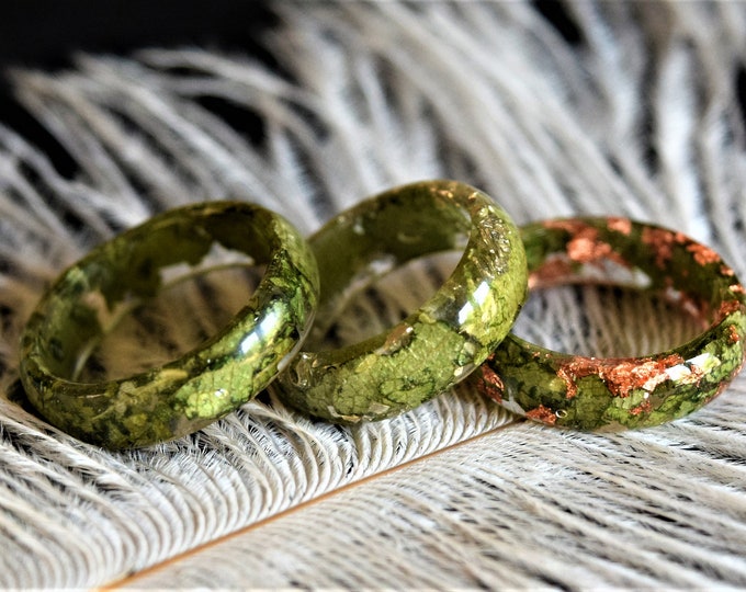 Resin Ring, With Dried Real Sage Leaves, Cleansing, Wise, Serious - Etsy