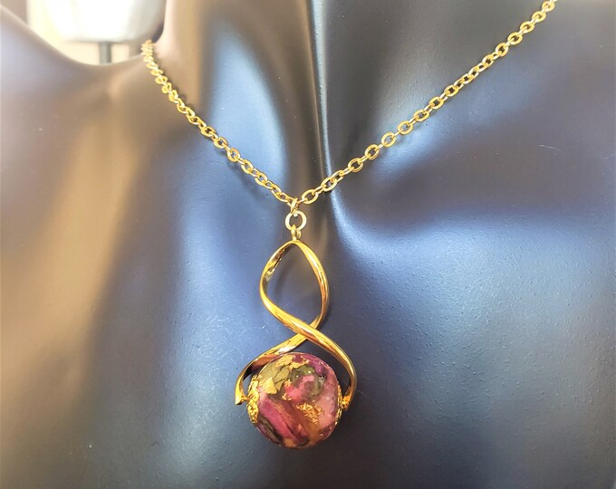 Custom Made Sphere Gold, Double Twist Necklace Made With Your Dried ...