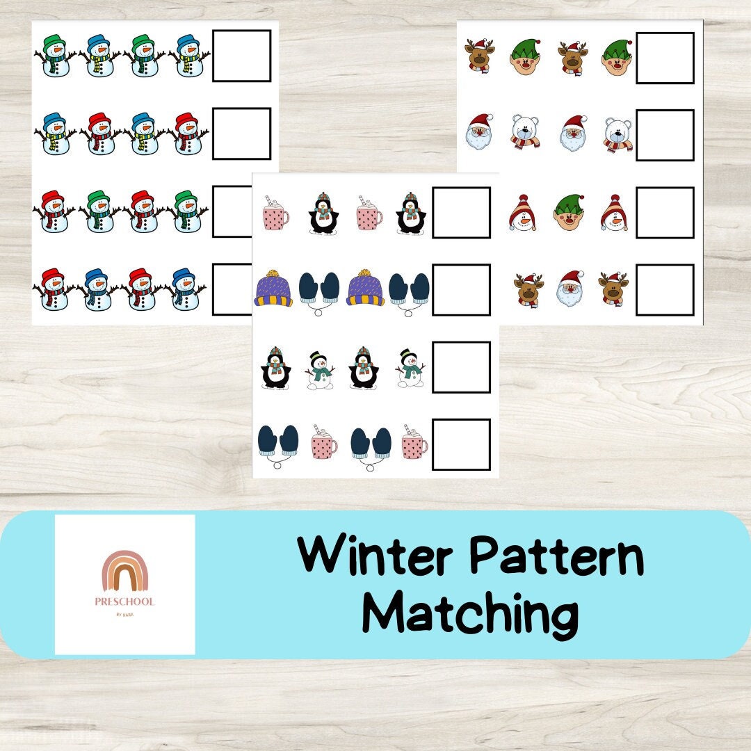 Pattern Activity, Winter Patterns, Pattern Matching, Homeschool ...