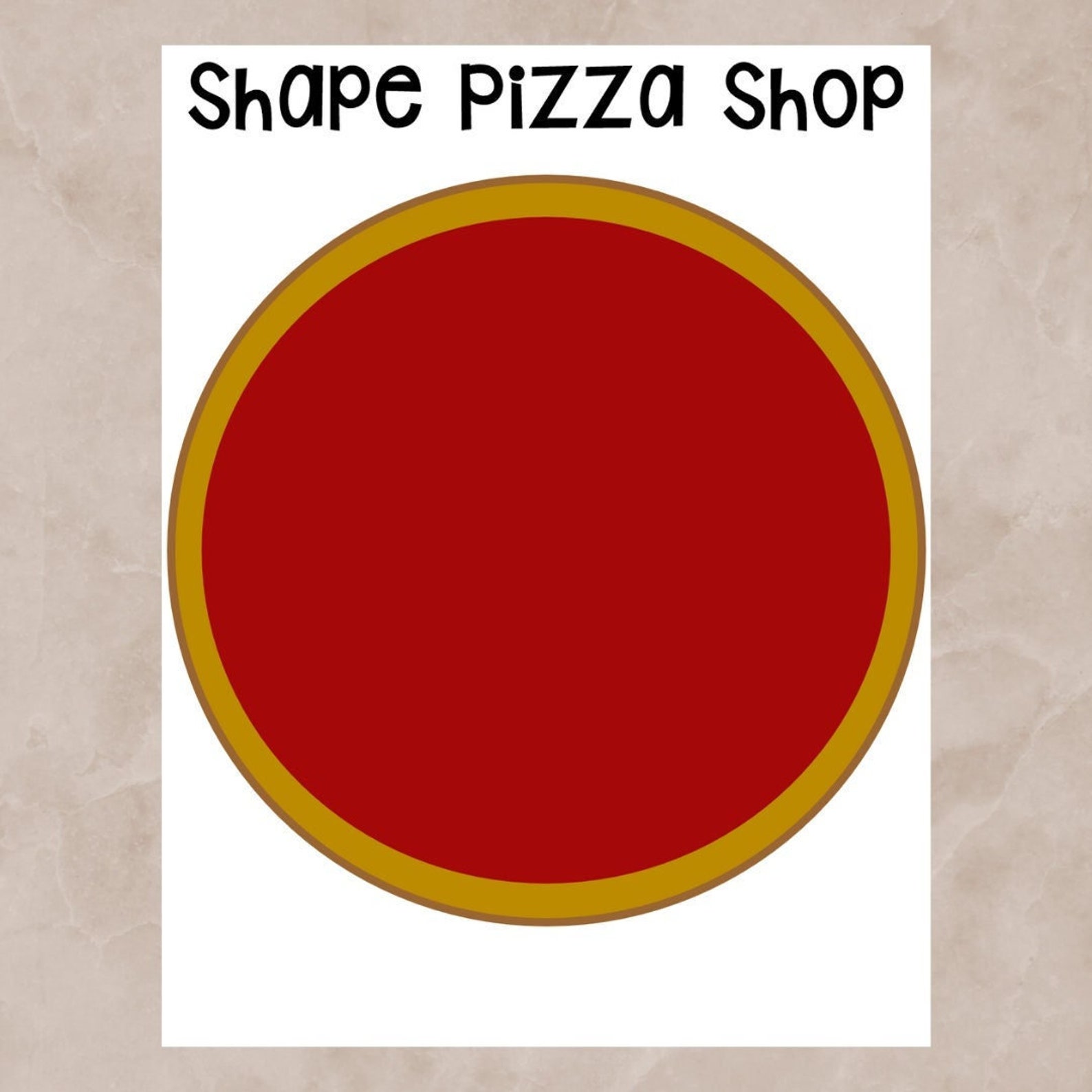 Shape Pizza Printable Activity, Shape Learning Game, Printable Shape ...