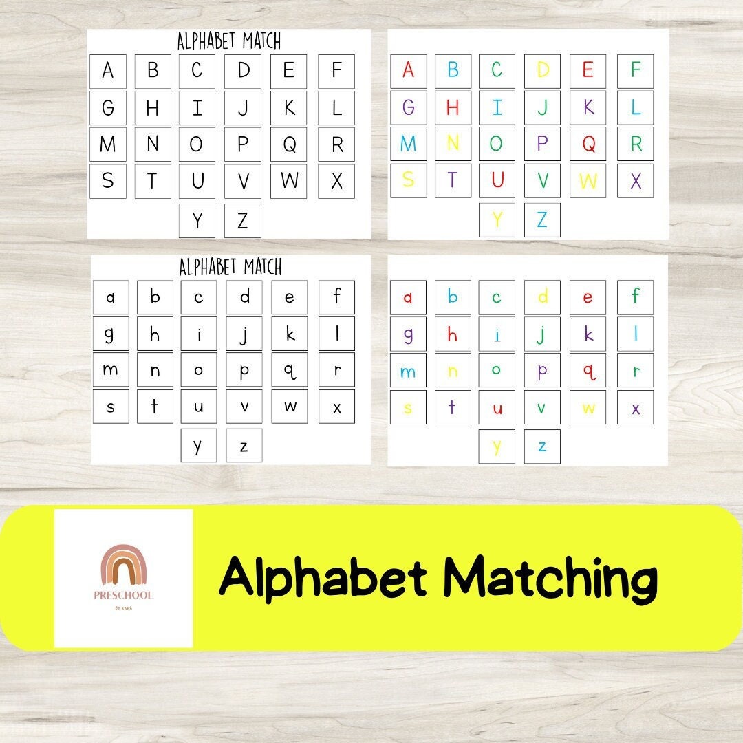 Alphabet Match Cards, Alphabet Game, Preschool Alphabet Activity ...