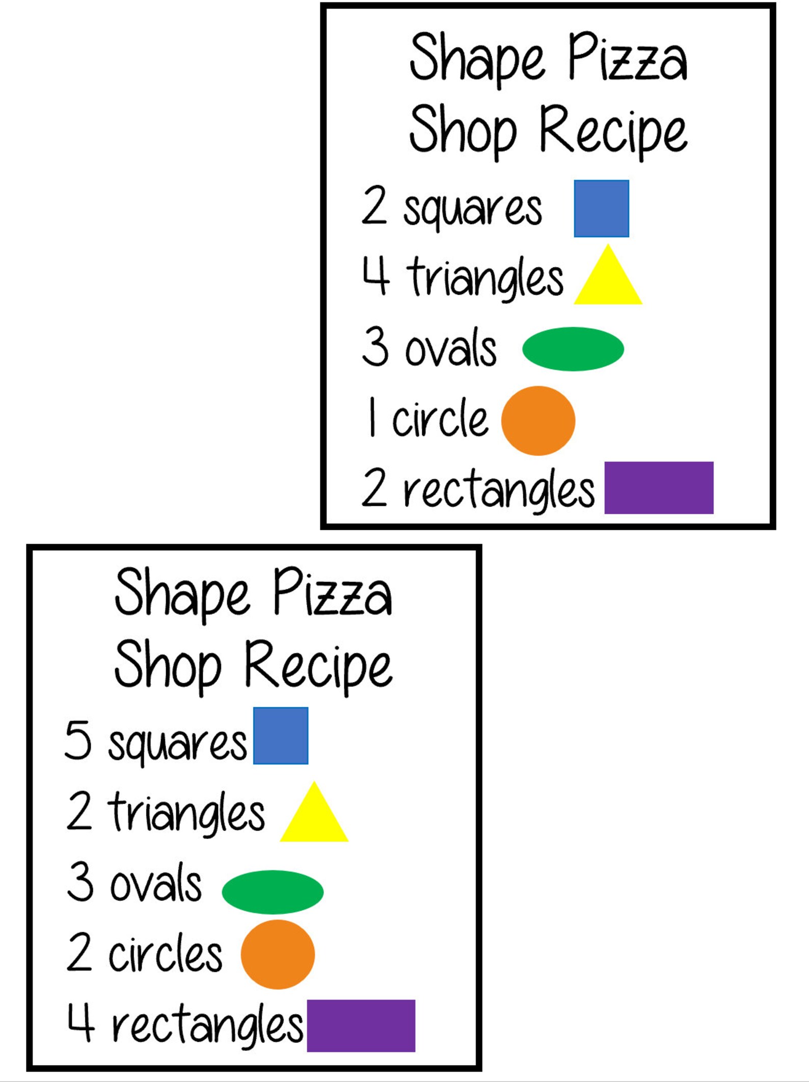 Shape Pizza Printable Activity, Shape Learning Game, Printable Shape ...