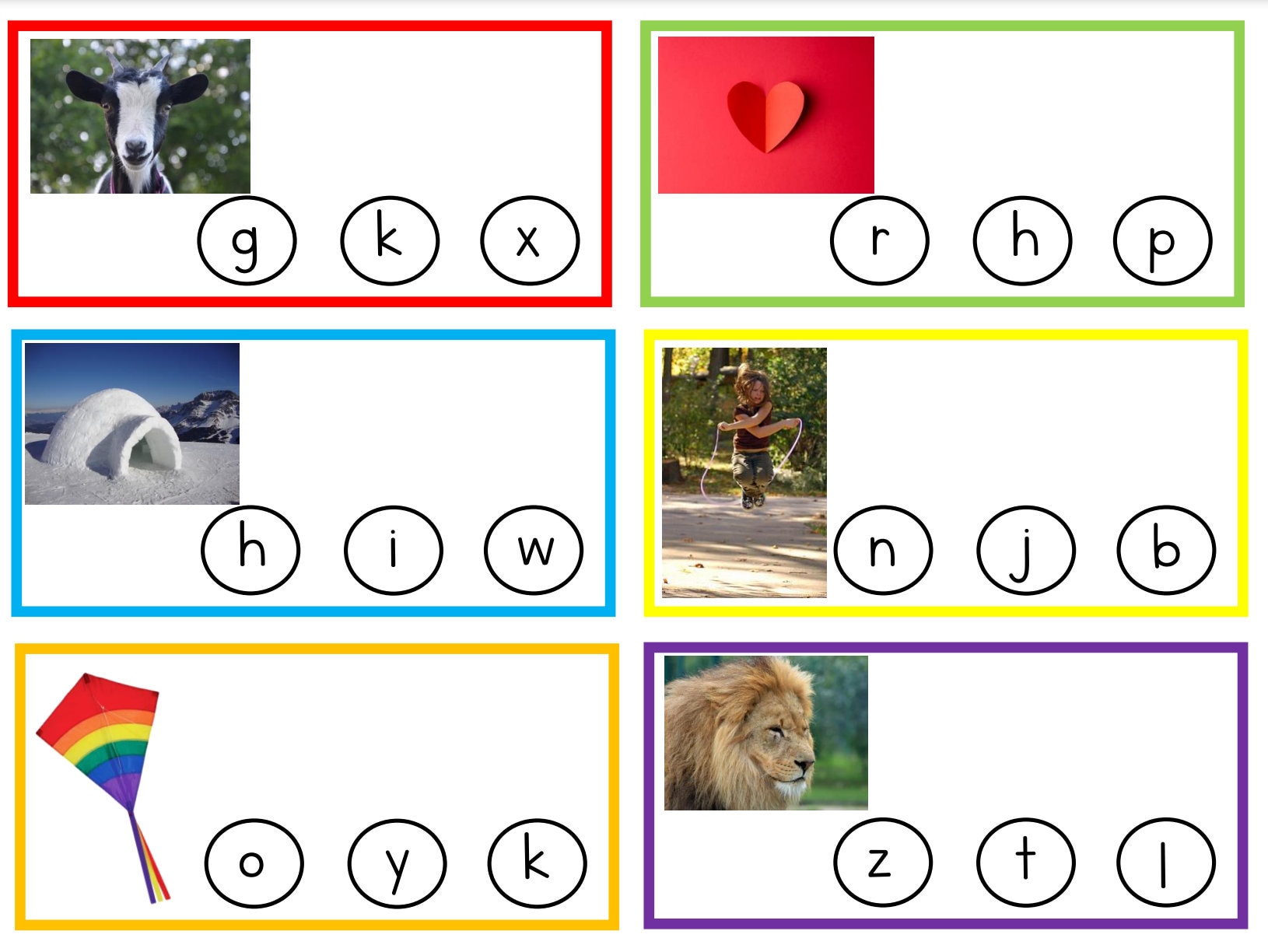 Alphabet Sounds, Beginning Sounds, Beginning Sounds Clip Cards, Phonics ...