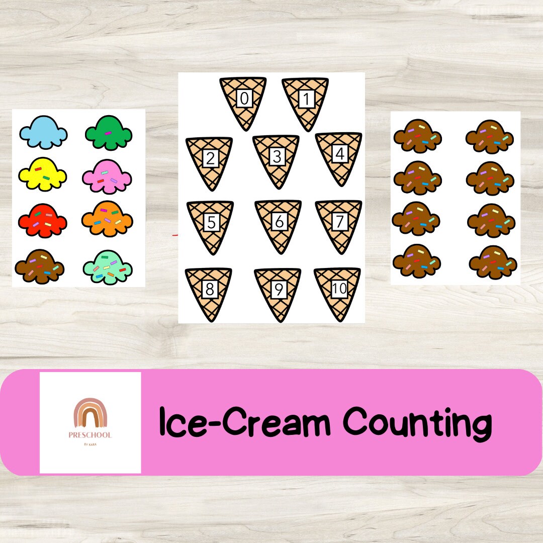 Ice-cream Counting Game Preschool Counting Game Printable - Etsy