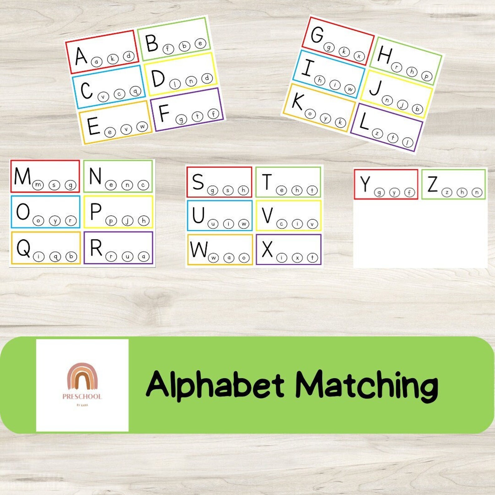 Alphabet Matching Game, Upper and Lowercase Alphabet Clip Card Matching ...