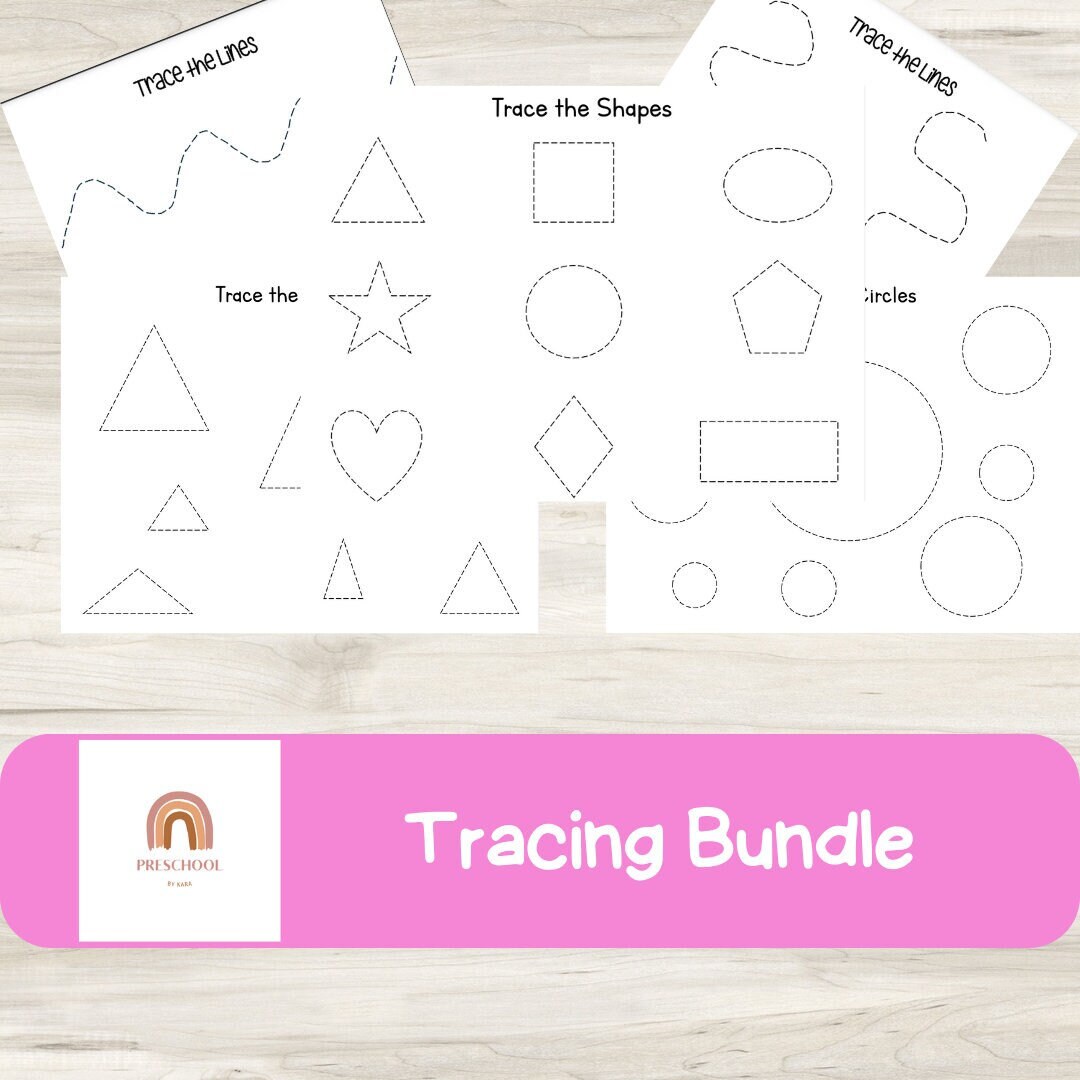 Tracing Bundle, Tracing Worksheet, Preschool Tracing, Tracing Practice ...