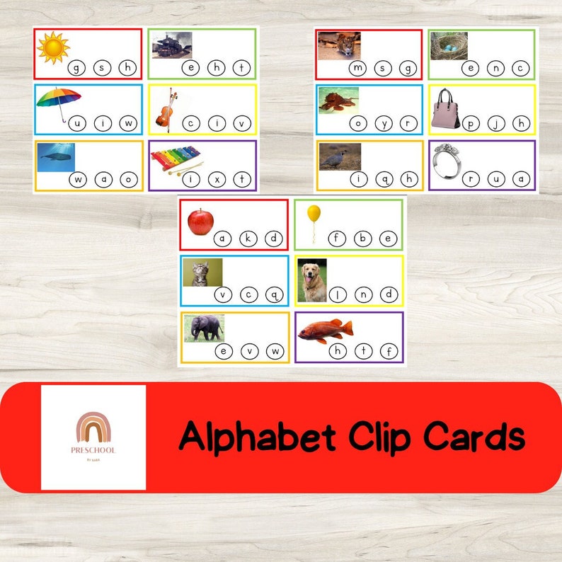 Alphabet Sounds, Beginning Sounds, Beginning Sounds Clip Cards, Phonics ...