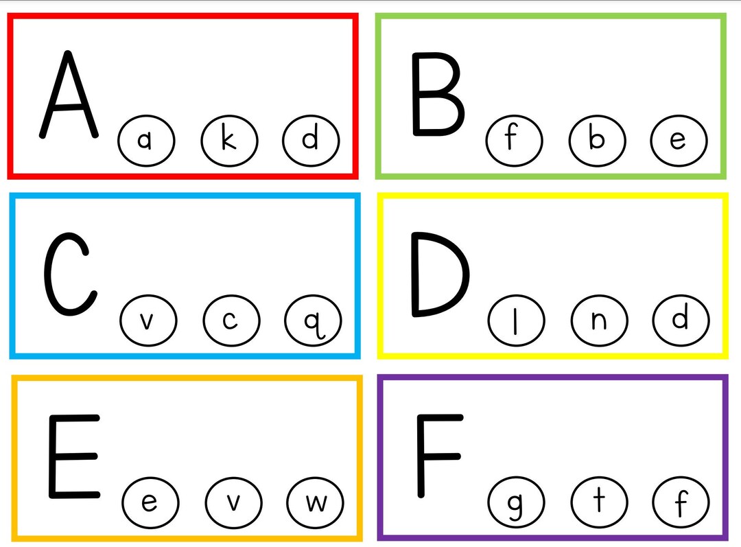 Alphabet Matching Game Upper and Lowercase Alphabet Clip Card - Etsy