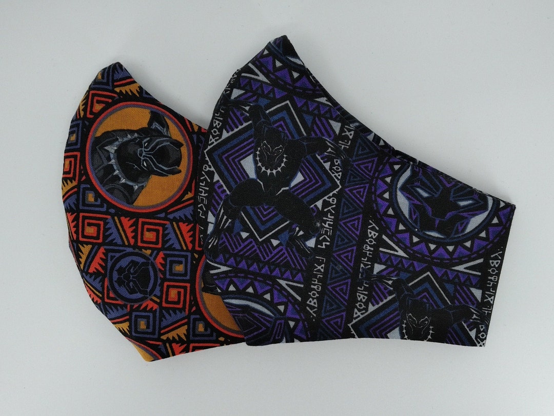 Black Panther Wakanda Forever Face Masks With Filter Pocket and Nose ...