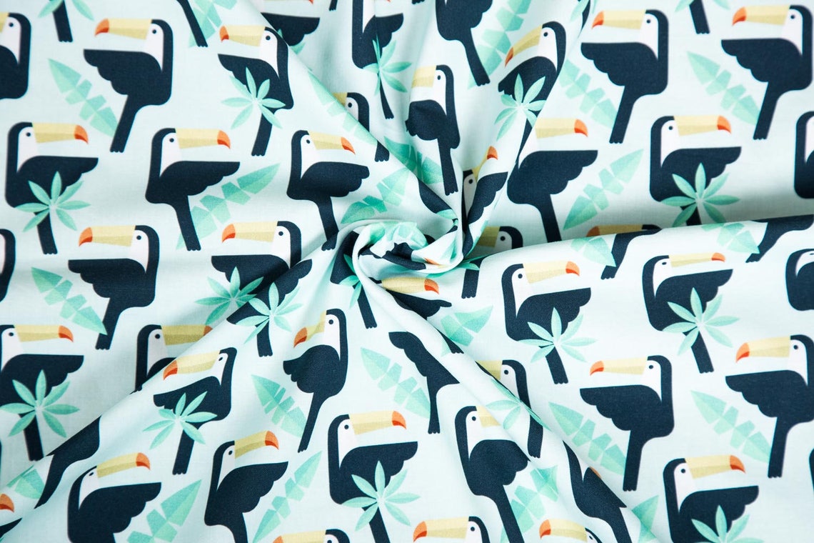 Cotton Fabric Baby Toucan Fabric Toucans Pattern Room - Etsy