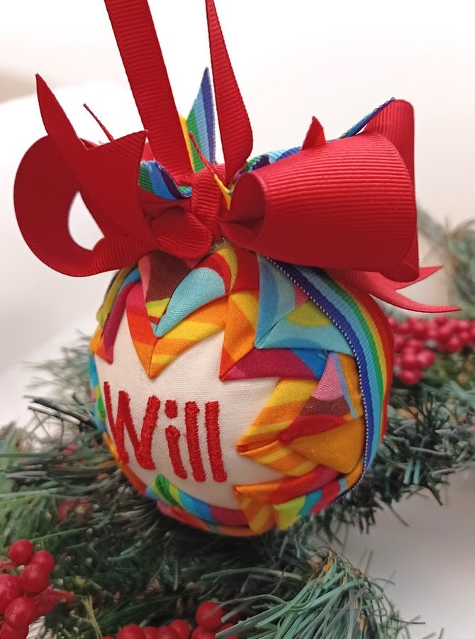 Custom Embroidered Quilted Ornament Balls by Love Bugs Company - Etsy