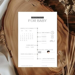 Baby Shower Games - Customisable - Digital Art - Baby Prediction ...