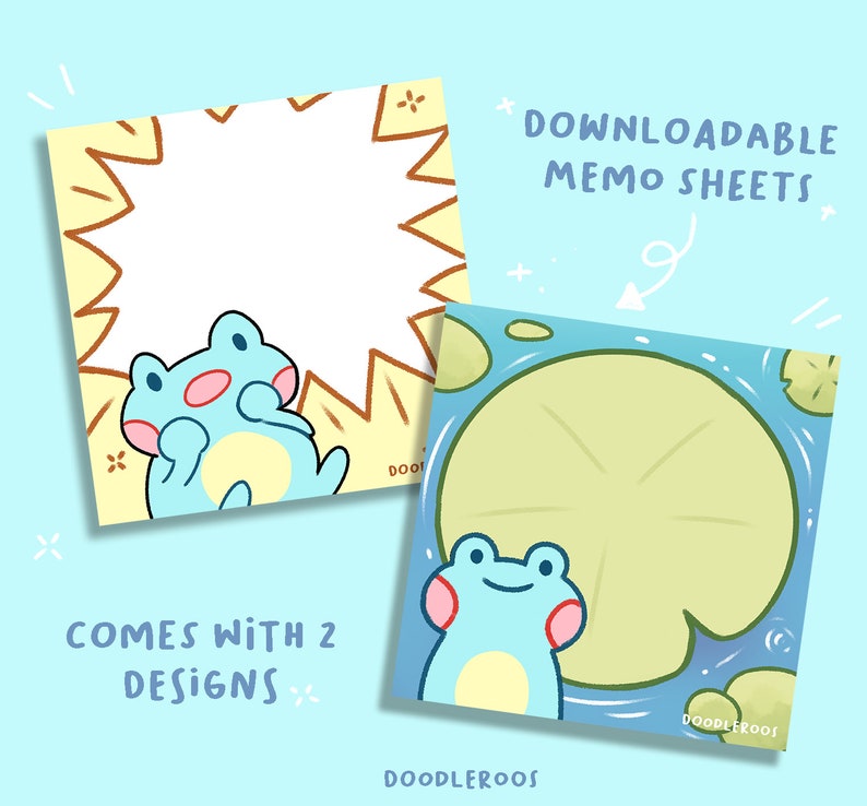 Frog Cute Memo Pad Sticky Note Printable Digital Download | Etsy